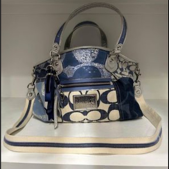 Coach | Bags | Coach Rare Blue Denim Patchwork Tote | Poshmark